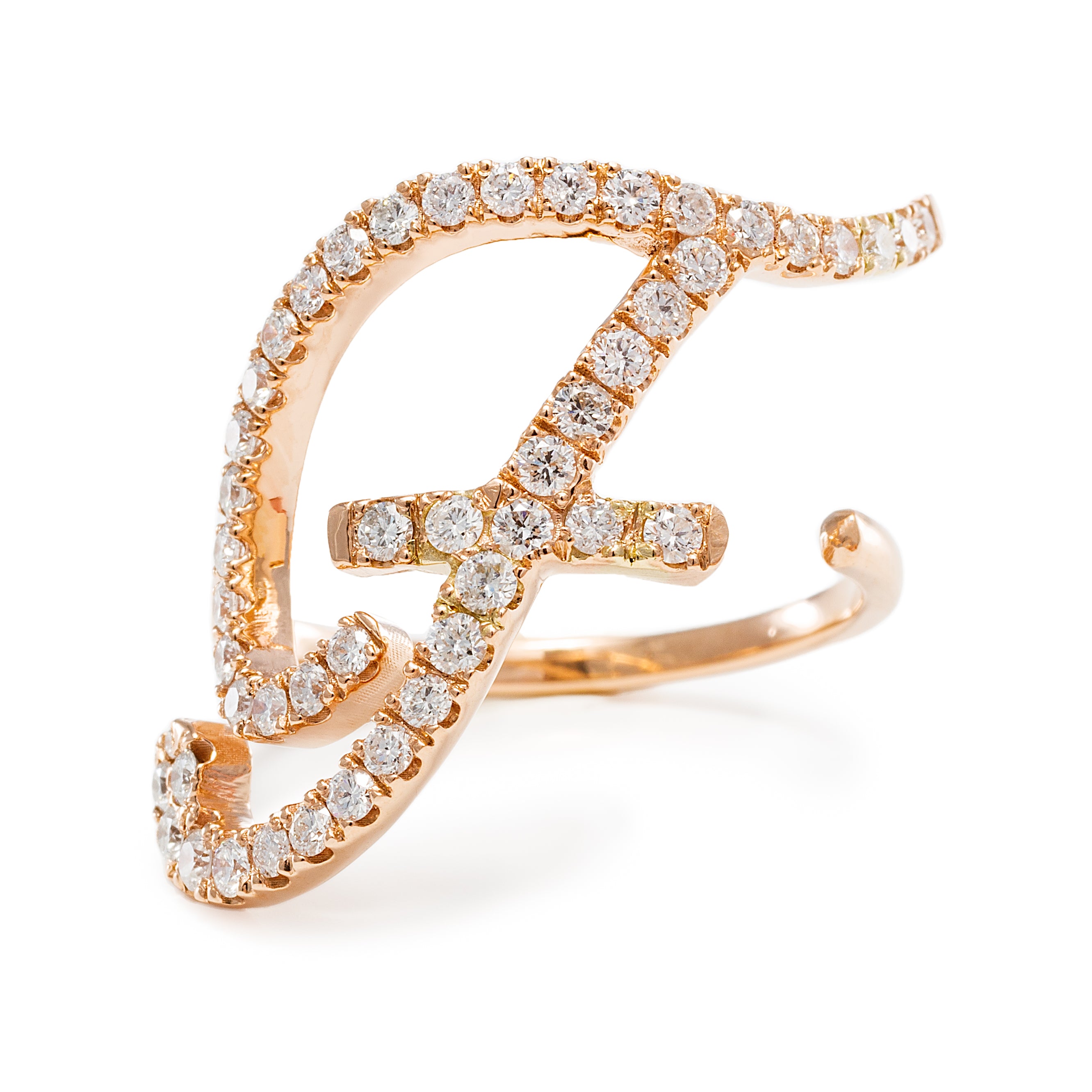 Diamond Initial Rings 20mm - LimeLite Jewellery